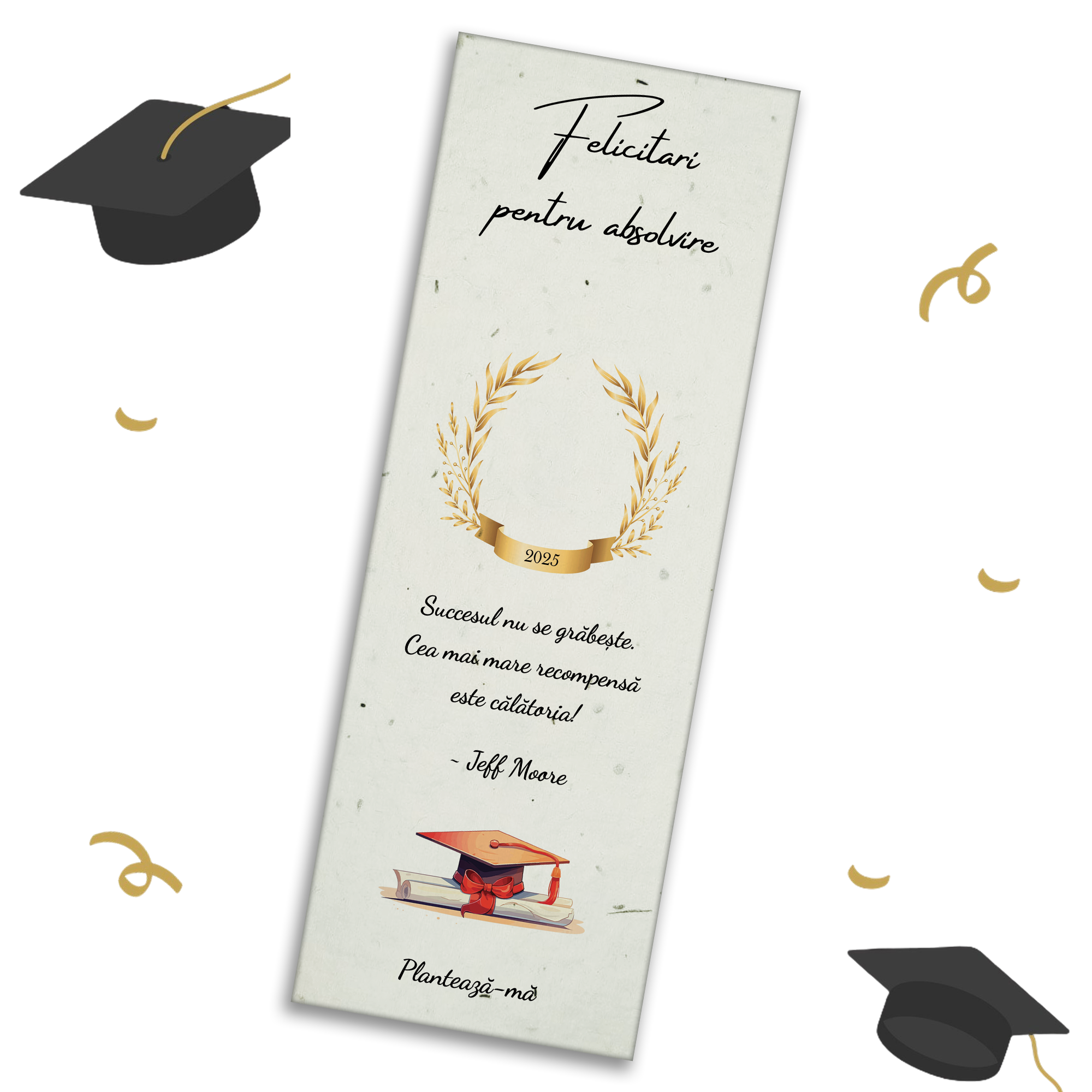 Semn de carte Absolvire - Hârtie plantabilă