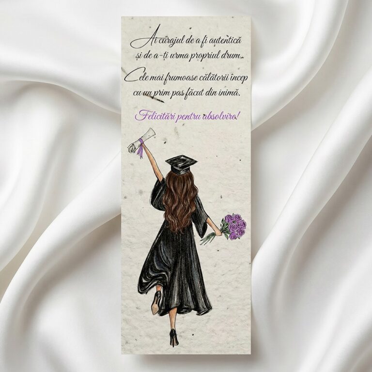 Semn de carte absolvire fete | Graduation Girl | Hartie plantabila